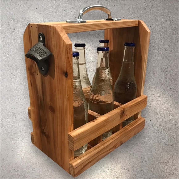 Handmade | Dining | Handmade Wooden 6pack Beverage Caddy Carrier With ...